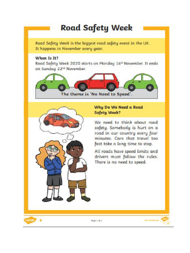 Road Safety Comprehension Easy.217073760 | PDF