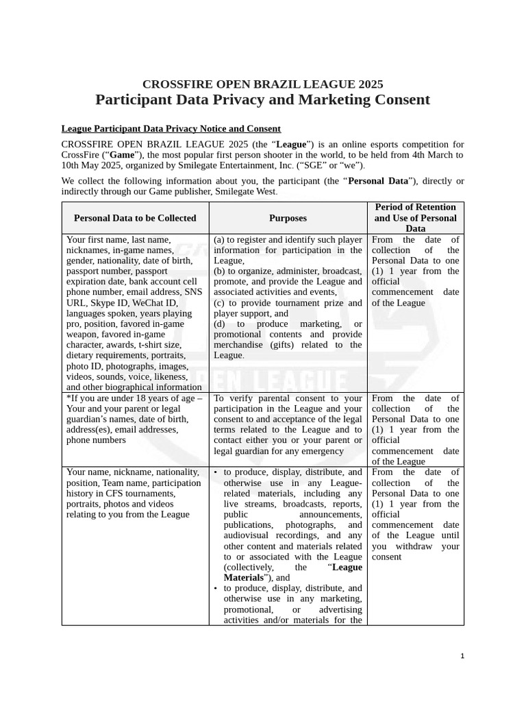 CFOL 2025 S1 - Participant Data Privacy and Marketing Consent | PDF ...