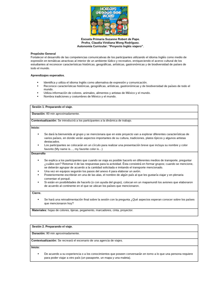 Escuela Primaria Suzanne Robert de Pape | PDF