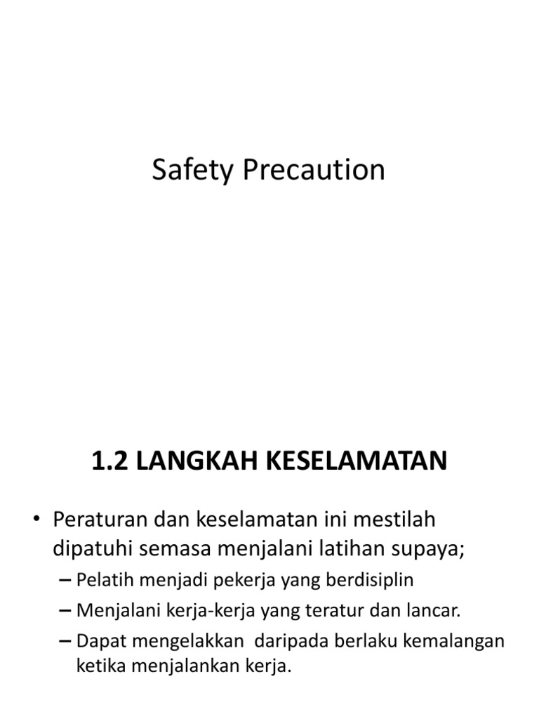 Safety Precaution | PDF