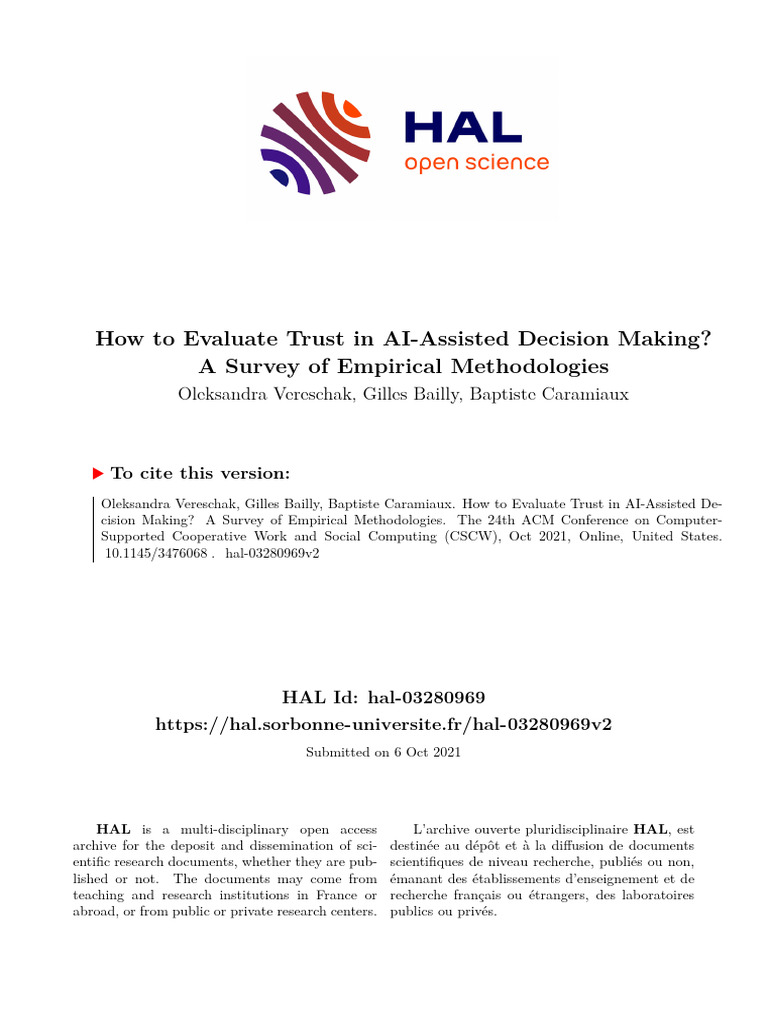 Trust Evaluation in AI Decision Making | PDF | Artificial Intelligence ...