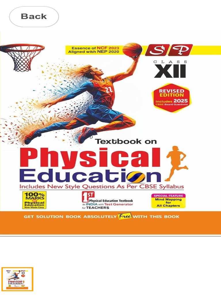 SP TextBook On Physical Education Class 12 Eng (For 2026 Examination ...