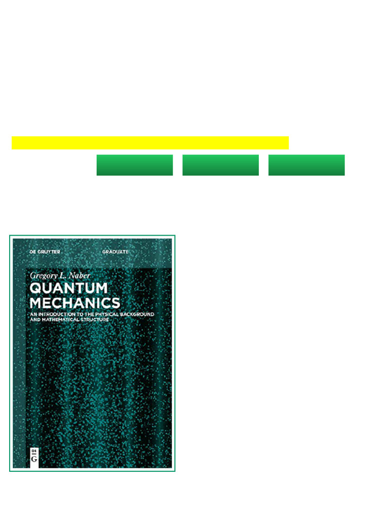 (Ebook) Quantum Mechanics: An Introduction to the Physical Background and Mathematical Structure ...