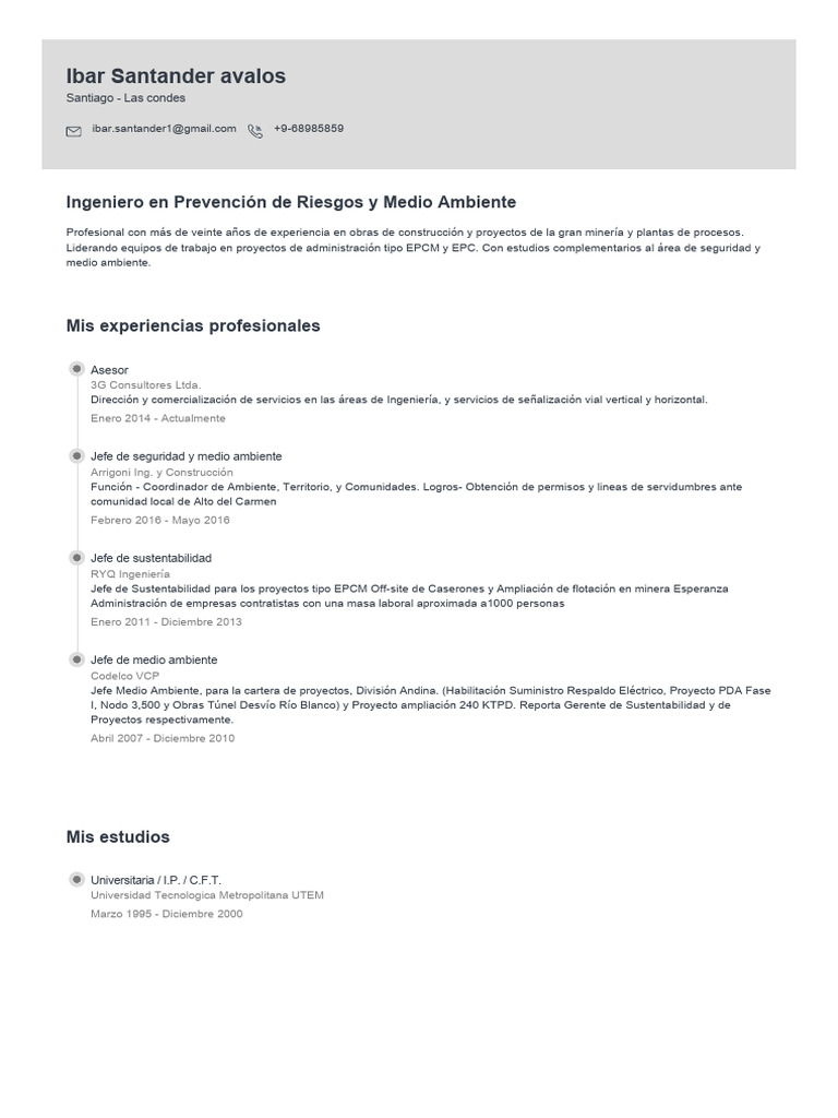 CV Ibar Santander Nov2025 | PDF | Microsoft