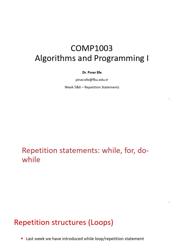 5 6 Repetition - Structures | PDF | Control Flow | Mathematics