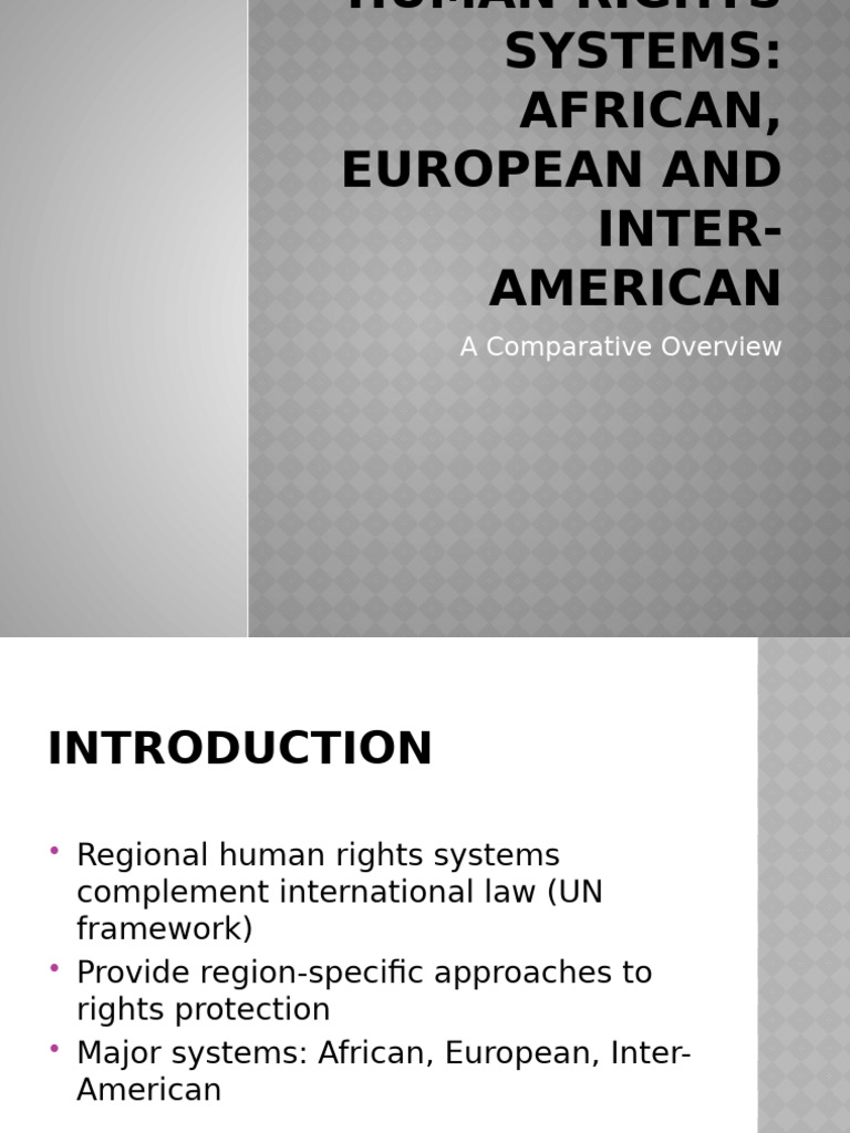 Comparative Analysis of Human Rights Systems | PDF | Human Rights ...