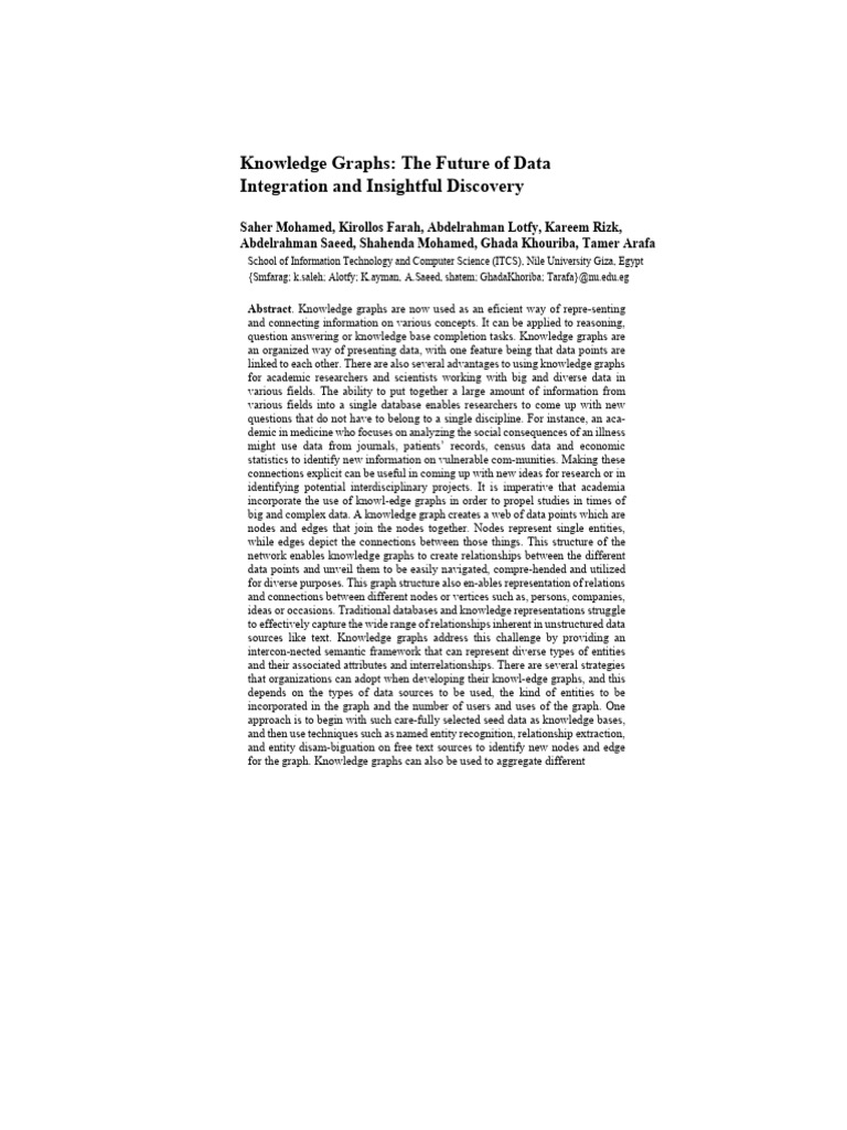 Knowledge Graphs: Future of Data Insights | PDF | Cluster Analysis ...