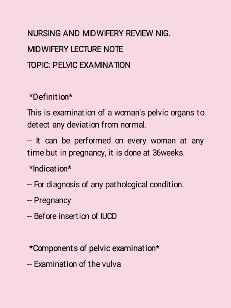 Pelvic Examination | PDF