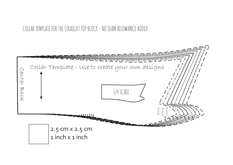 Straight Top Block Free Collar Template A4 | PDF