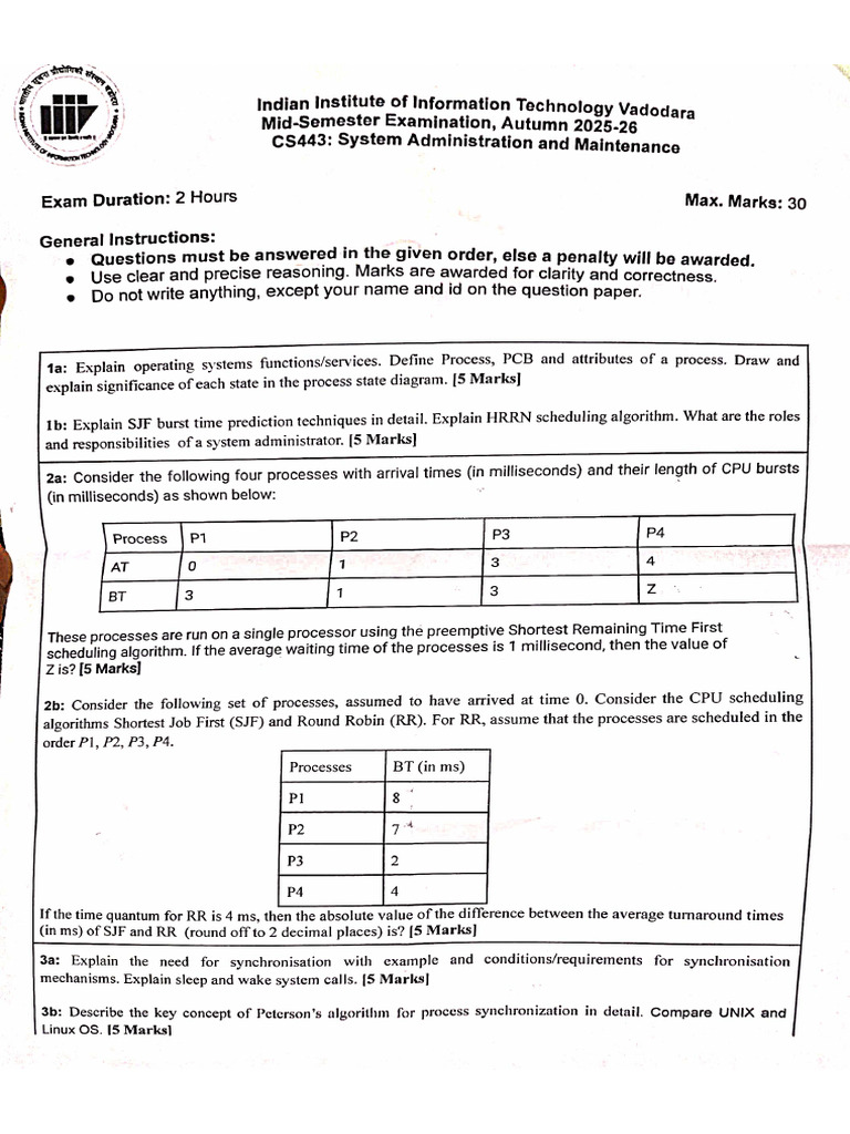 System Administration and Maintenance Midsem - (Mca) | PDF
