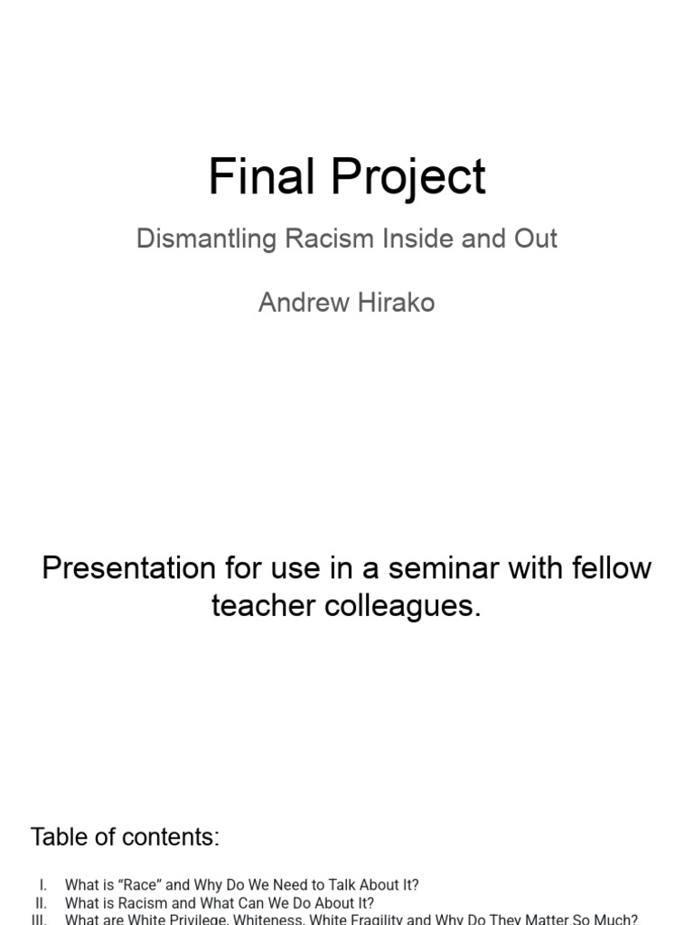 Dismantling Racism: A Teacher's Guide | PDF | Discrimination & Race ...