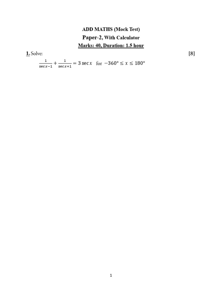 Add Maths-P2 Complete | PDF
