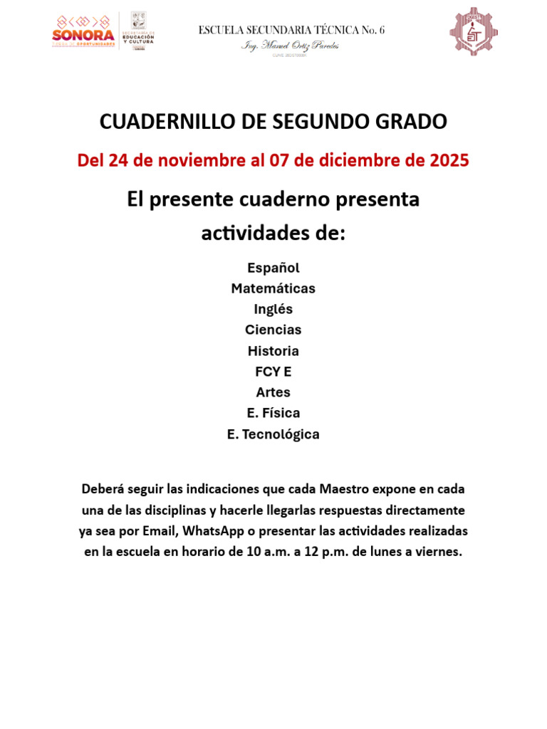2do. Grado Semana 1 y 2 | PDF | Herramientas | Información