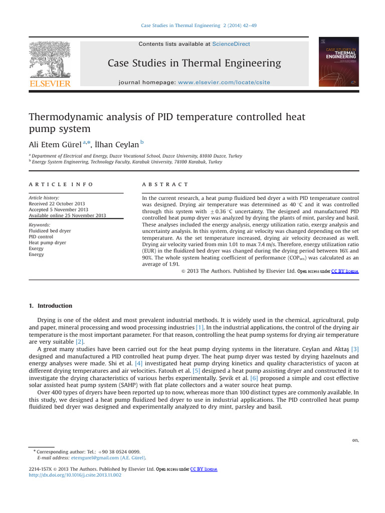 Thermodynamic Analysis of PID Temperature Controlled Heat | PDF ...