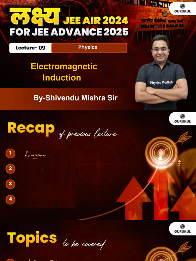 ( (AIR) Physics) Electromagnetic Induction 09 Class Notes L | PDF