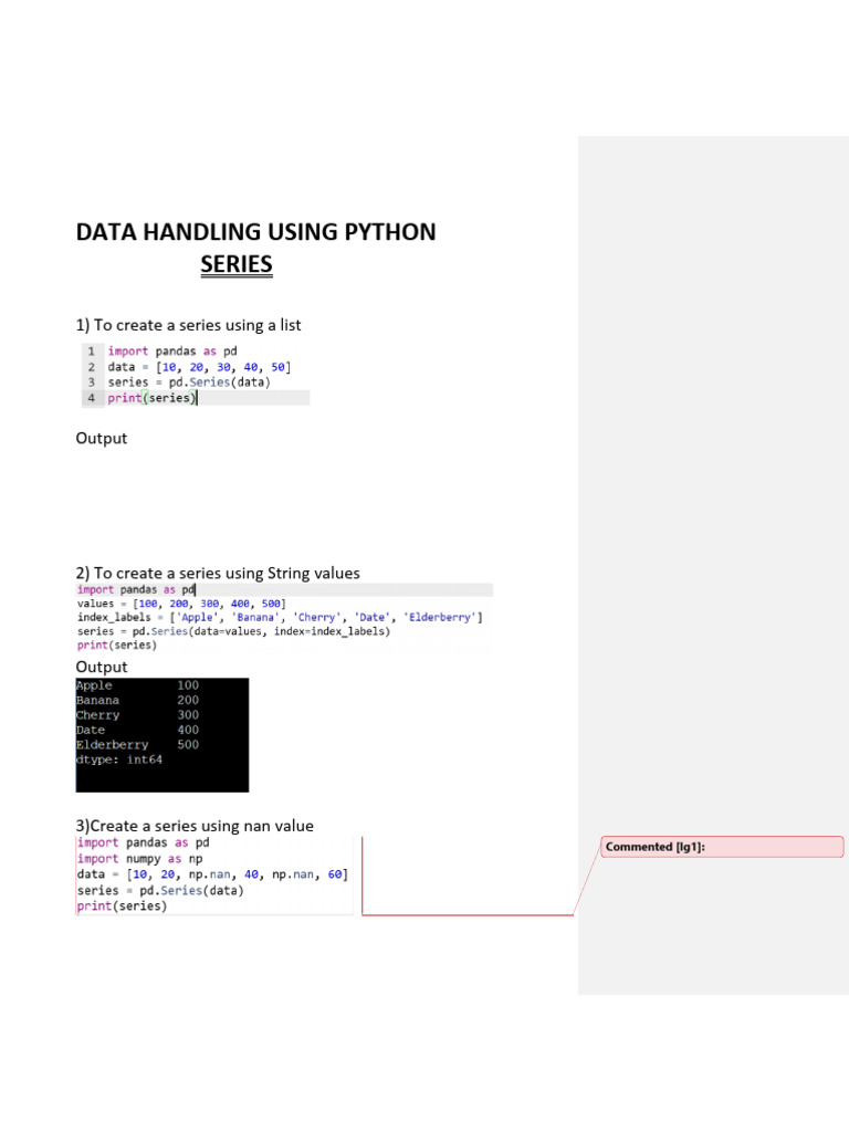 Data Handling Using Python | PDF