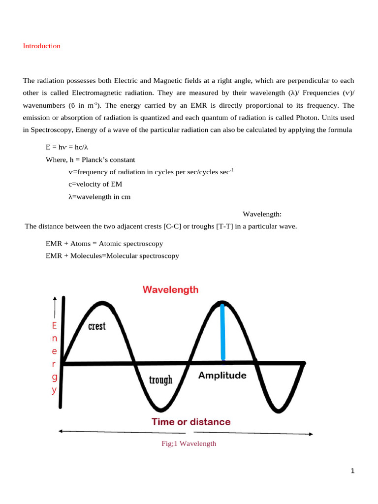 Emr Spectros | PDF | Electromagnetic Radiation | Spectroscopy