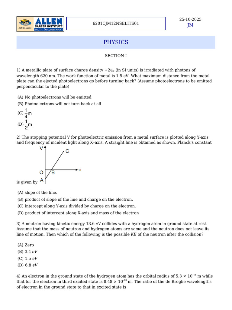 Allen Paper | PDF | Photoelectric Effect | Function (Mathematics)