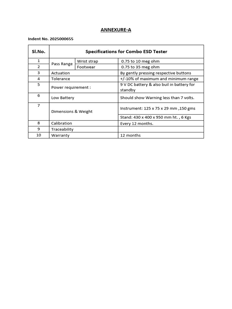 Specs Combo ESD Tester | PDF