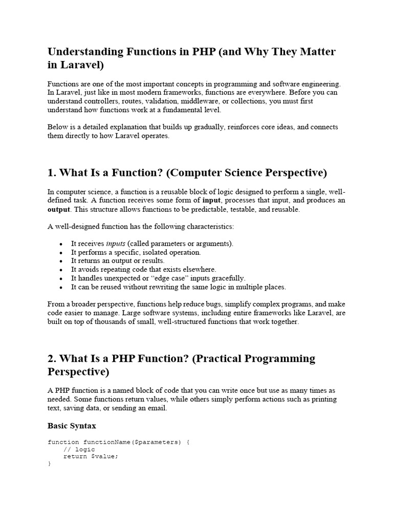 Understanding Functions in PHP | PDF | Anonymous Function | Parameter ...