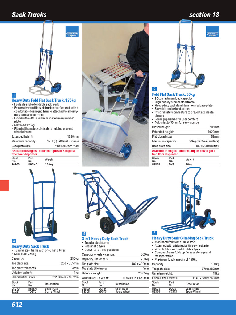 Heavy Duty Sack Trucks for Various Loads | PDF | Truck | Wheeled Vehicles
