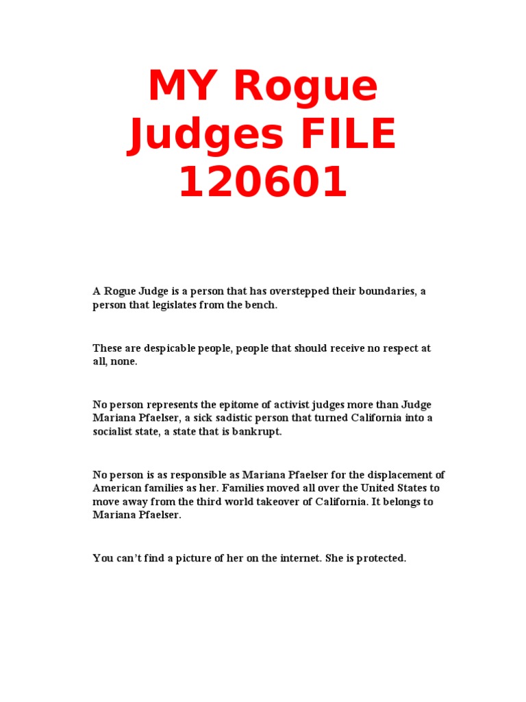 My Rogue Judges File 120601 | PDF | Defense Of Marriage Act | Elena Kagan
