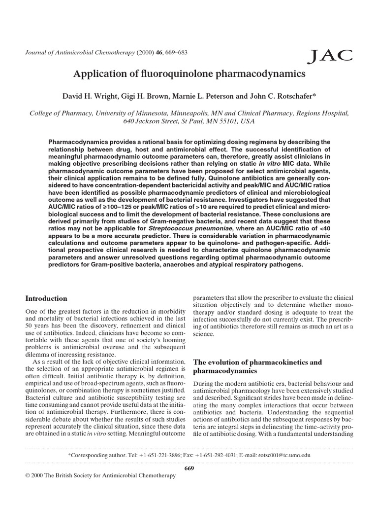 Optimizing Quinolone Antibiotic Dosing | PDF | Antimicrobial Resistance ...