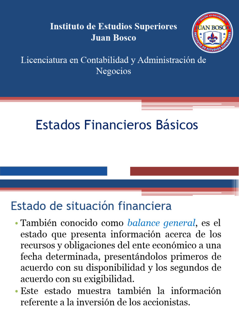 Estados Financieros Basicos | PDF | Contabilidad | Hoja de balance