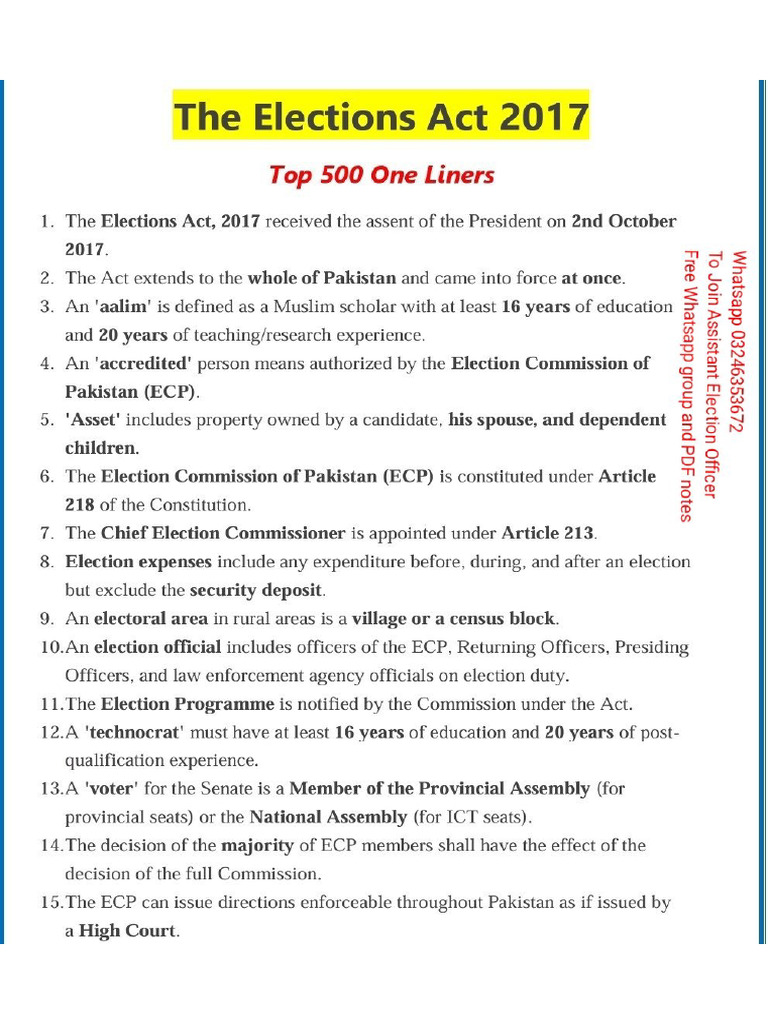 Assistant Election Officer Laws Book | PDF