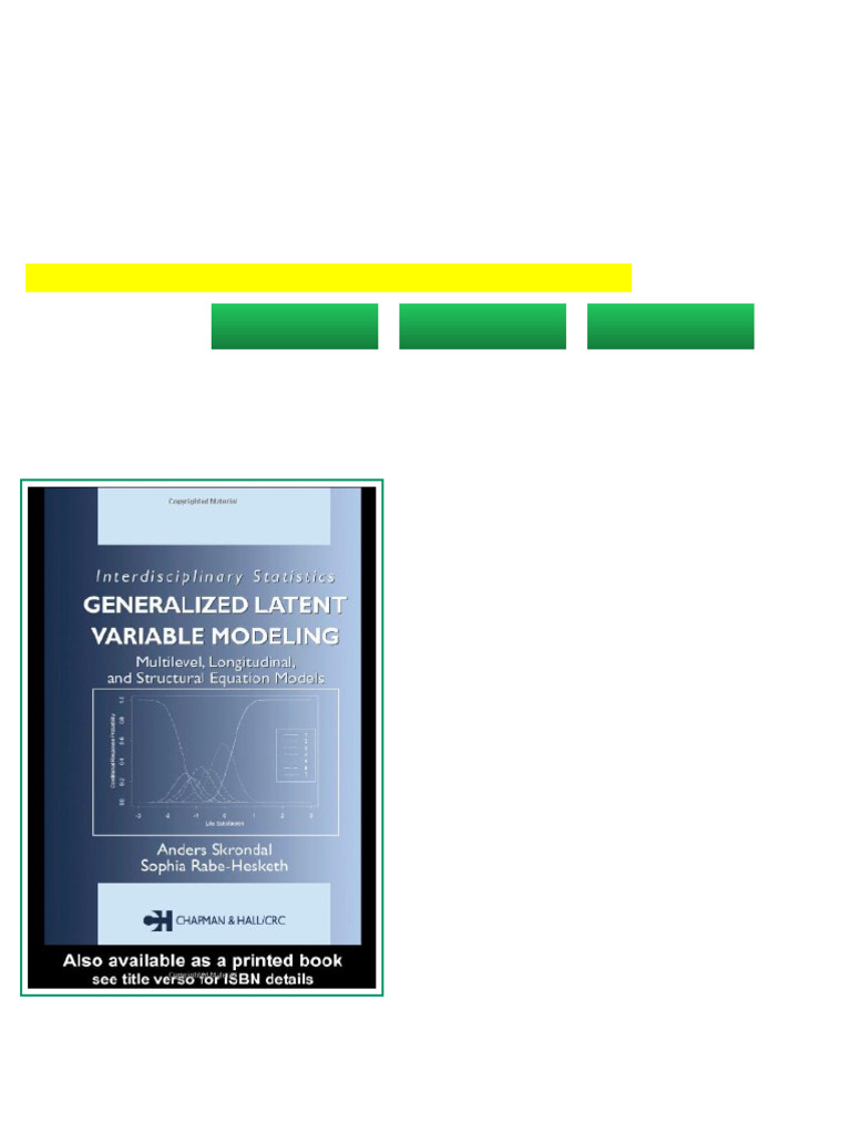 Generalized Latent Variable Modeling Multilevel Longitudinal and ...