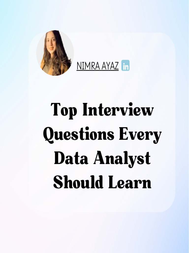 Essential Data Analyst Interview Questions | PDF | Statistics ...