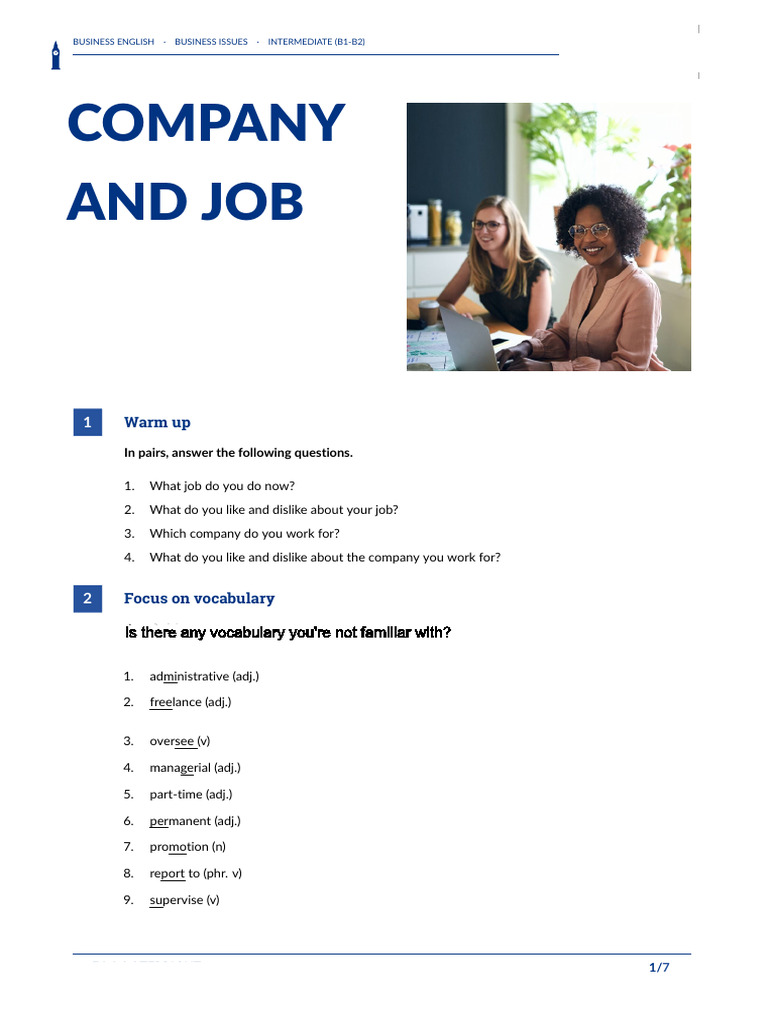 Lesson2 Company and Job British English Teacher | PDF