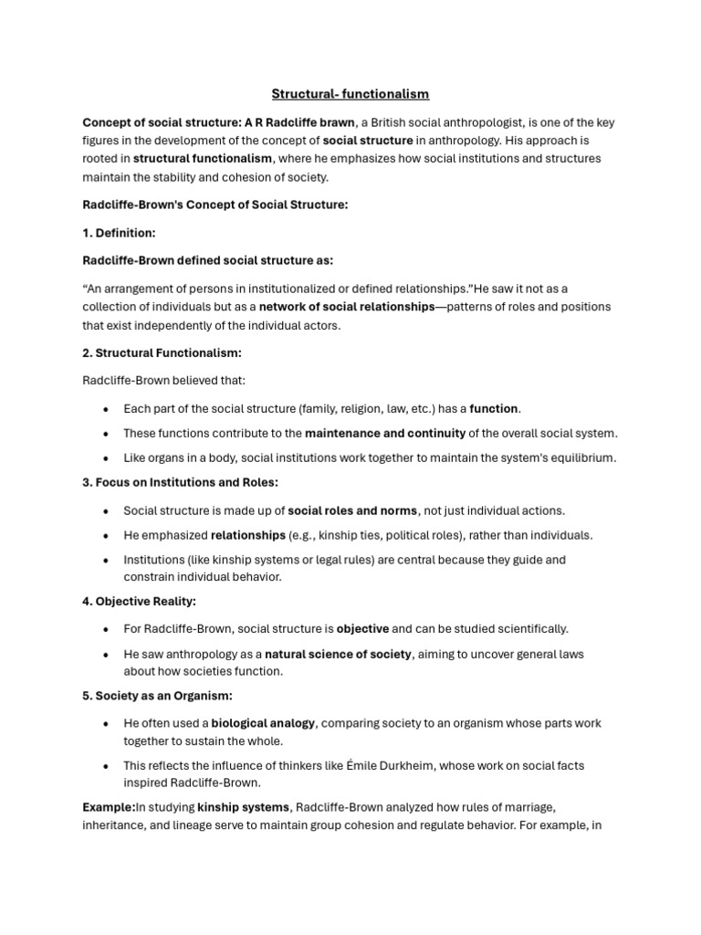 Structural Functionalism Socio-3 | PDF | Sociology | Social Structure
