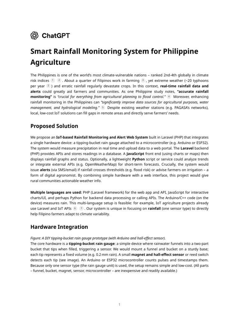 IoT Rainfall Monitoring for Philippine Farmers | PDF | Rain | Arduino