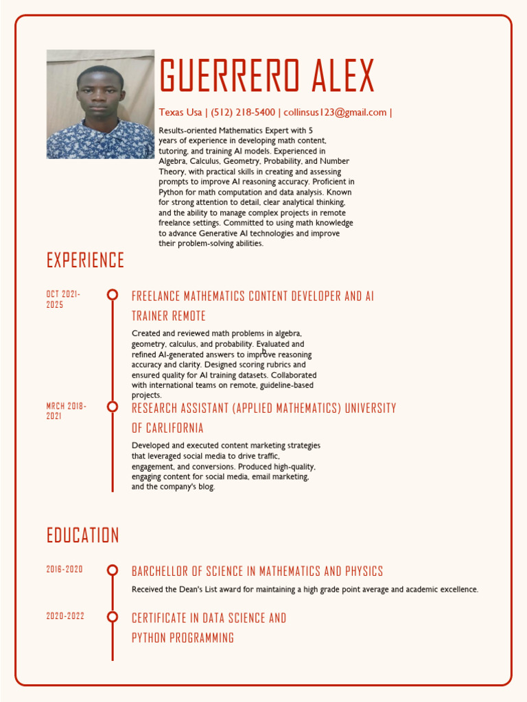 Guerrero Alex Resume | PDF | Mathematics | Artificial Intelligence