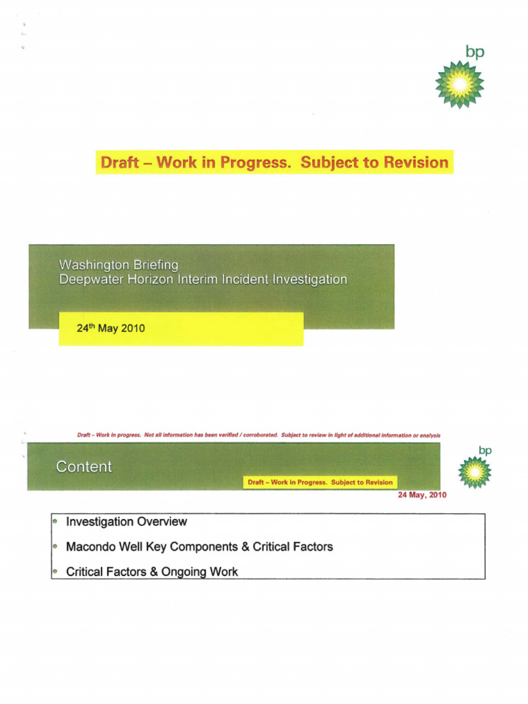 Deepwater Horizon Incident Investigation Report | PDF | Casing (Borehole)