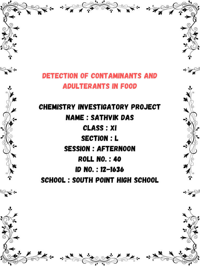 Detection of Contaminants and Adulterants in Food | PDF | Milk | Foods