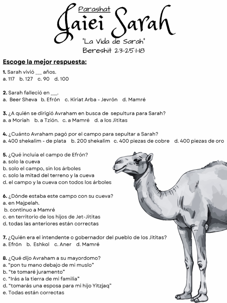 Parashat Jaiei Sarah - Preguntas | PDF