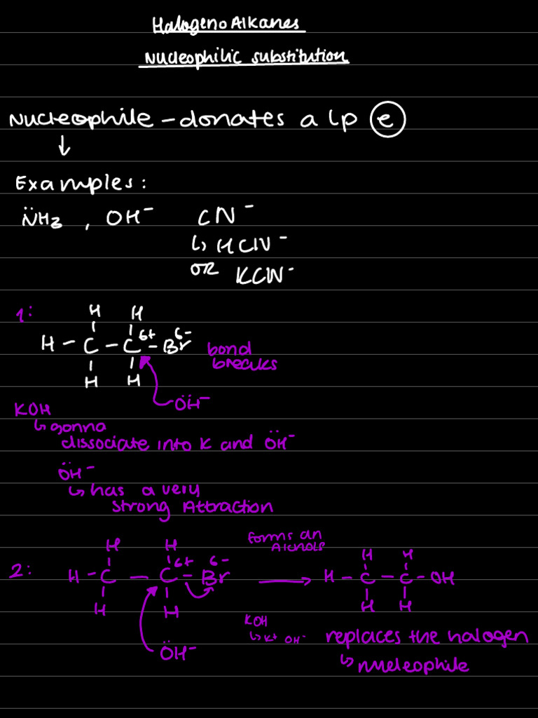 Nucleophilic Substitution in Halogeno Alkanes | PDF