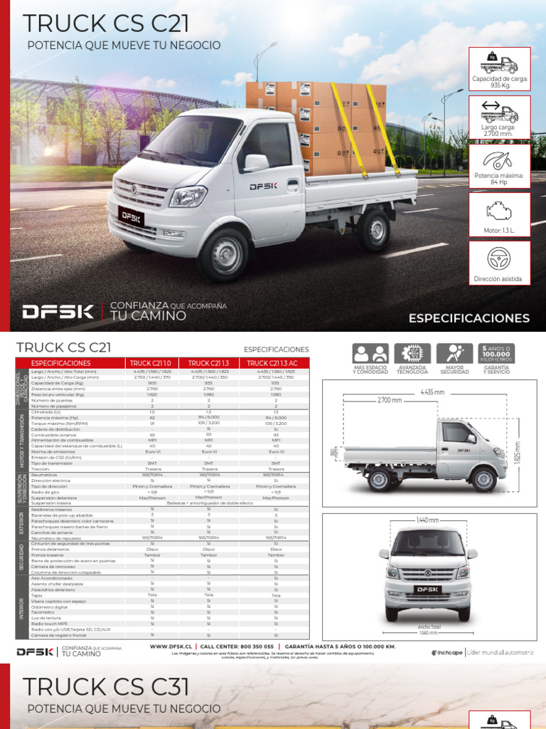 Ficha Truck c21 c31 Web | PDF | Direccion | Vehículos