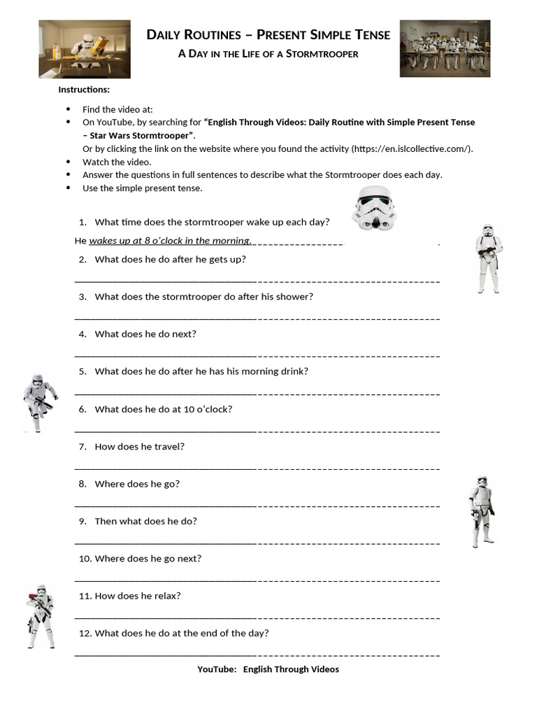 Daily Routines in Present Simple Tense | PDF
