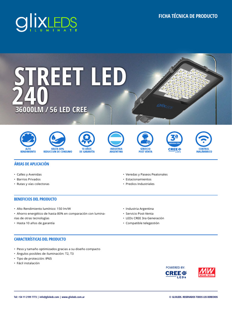 FT Street-Led-240 R4 | PDF | Diodo emisor de luz | Ligero
