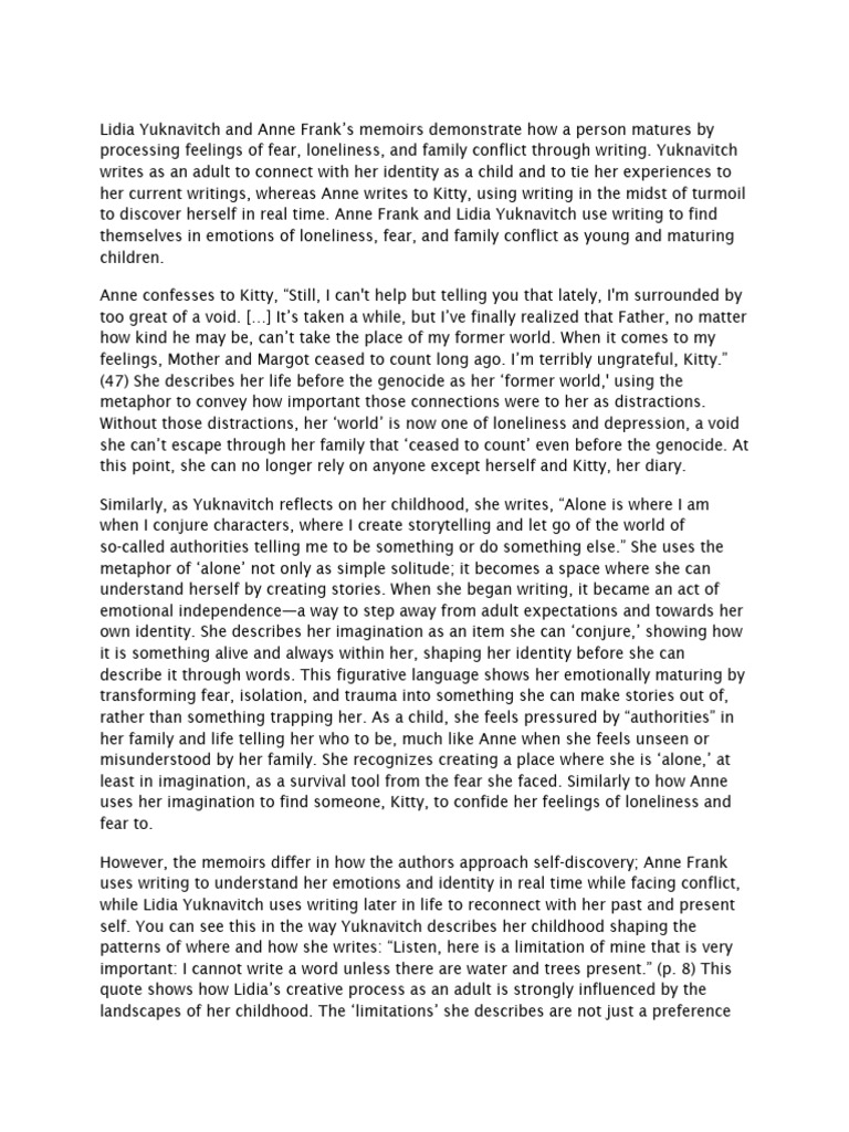 Untitled Document Essay Draft For Anne Frank and Lidia Comparition ...