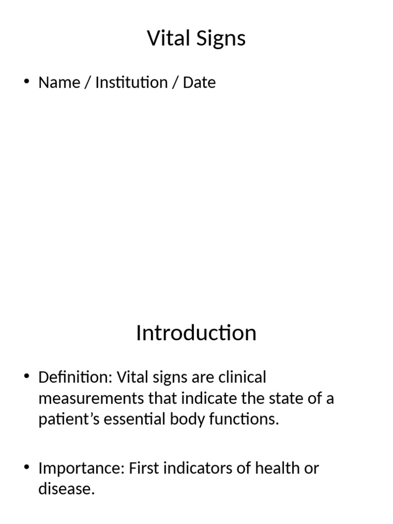 Vital Signs Presentation 2 | PDF