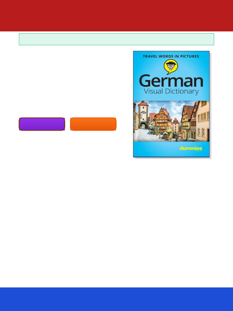 German Visual Dictionary for Dummies Consumer Dummies newest edition ...