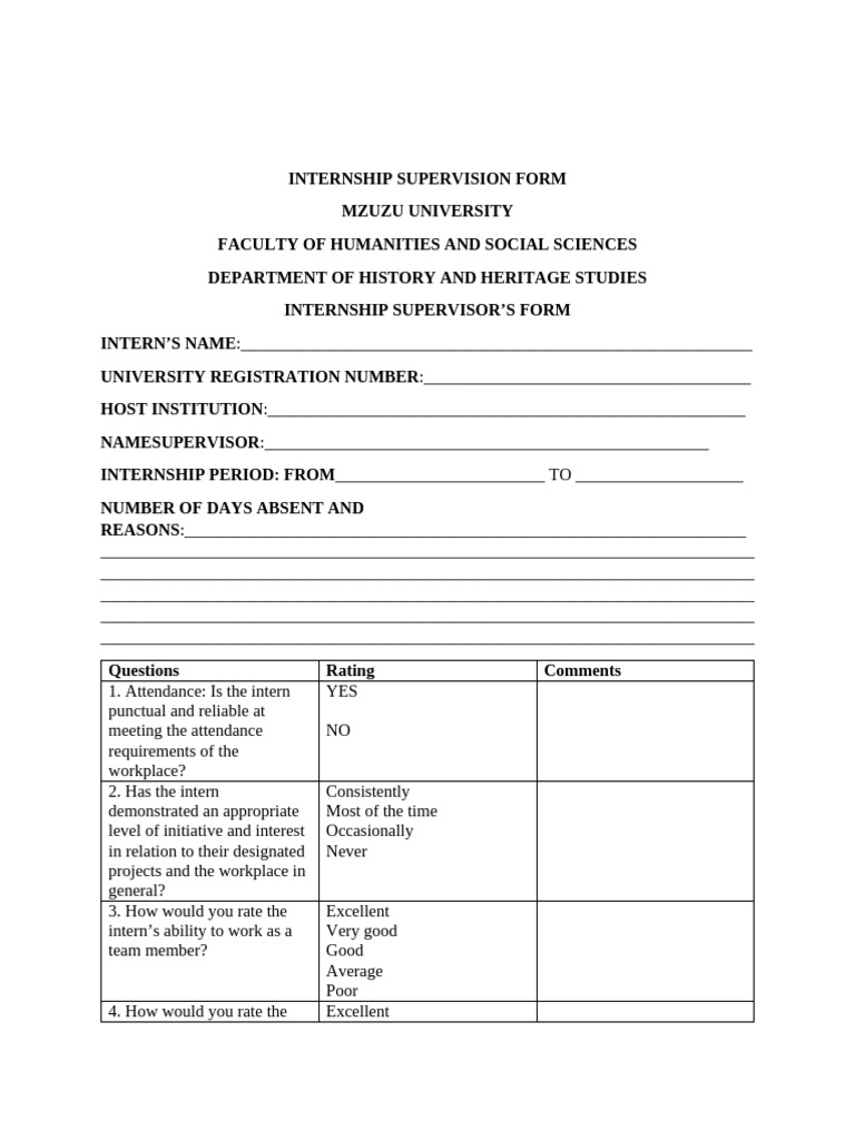 Internship Supervision Evaluation Form | PDF | Chess Openings | Chess