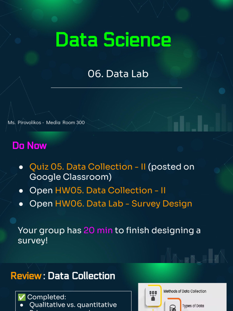Survey Design for Data Collection Lab | PDF