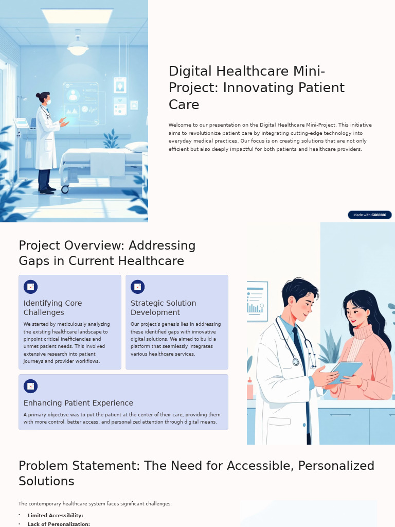Digital Healthcare Mini Project Innovating Patient Care | PDF | Health ...