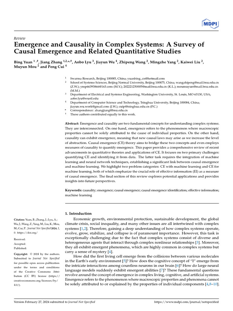 Yuan 等 - 2024 - Emergence and Causality in Complex Systems a Survey on ...