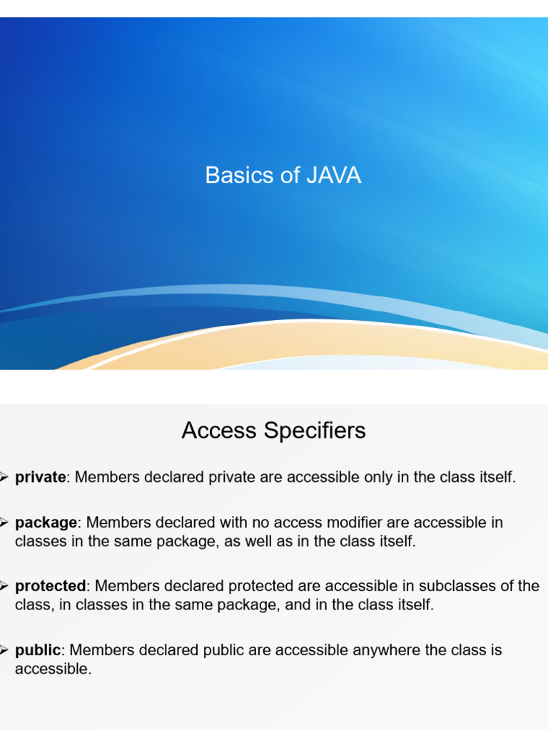 Basics of Java (1) | PDF | Constructor (Object Oriented Programming ...